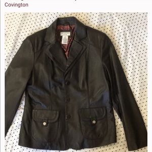 Covington | Jackets & Coats | Covington Brown Leather Jacket Make ...